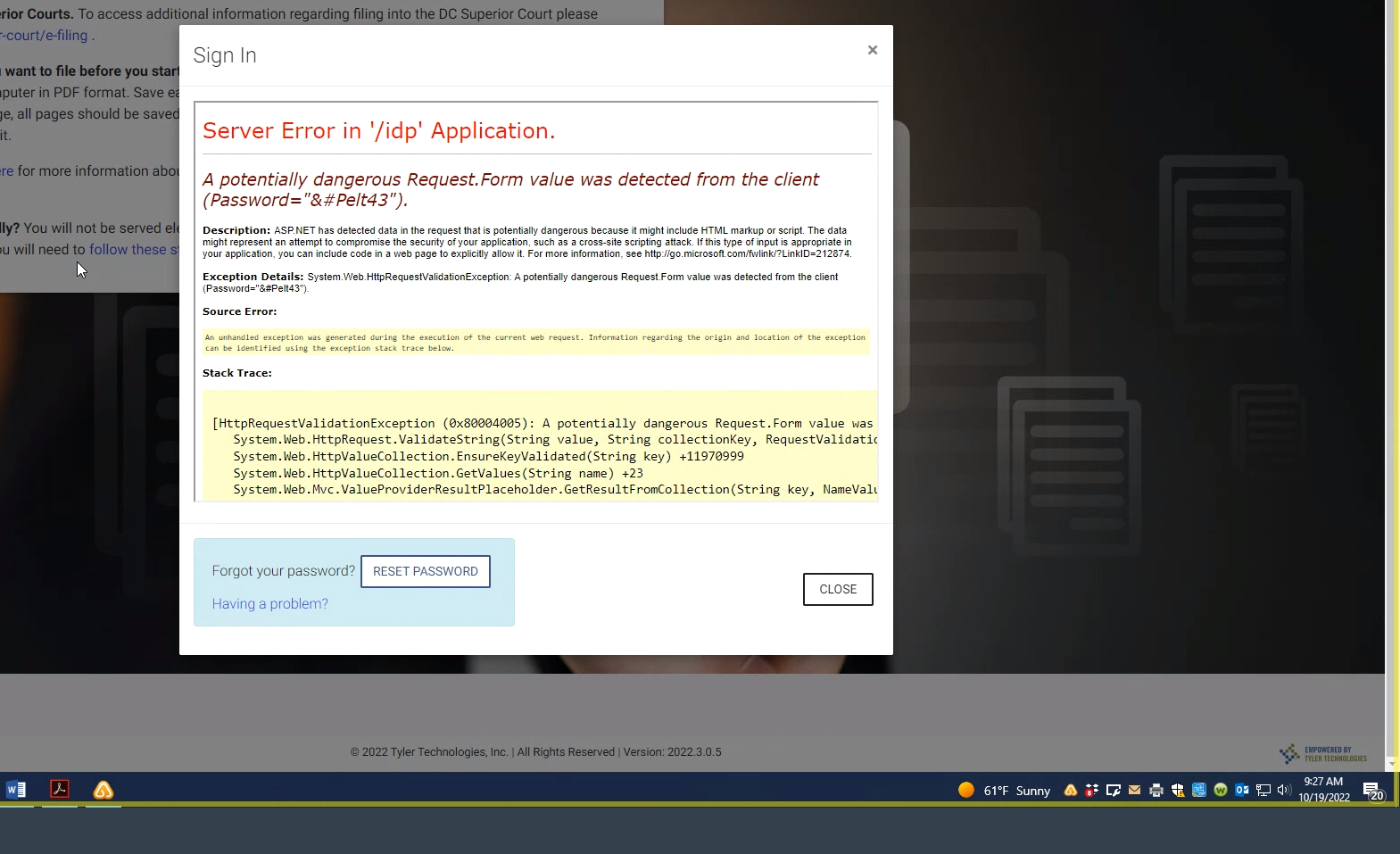 Server Error In Idp Application A Potentially Dangerous Requestform Value Was Detected From